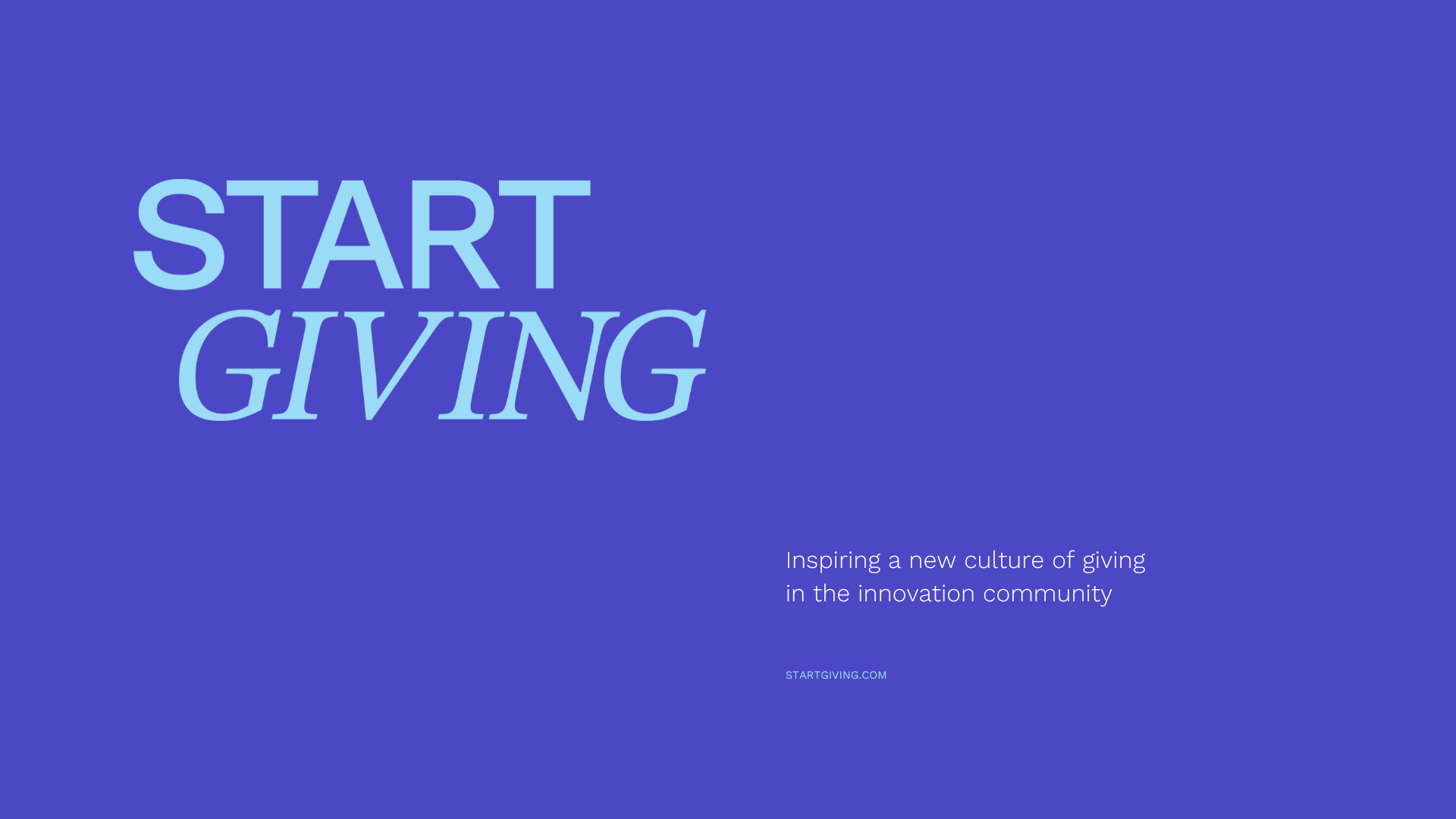 StartGiving deck — StartGiving